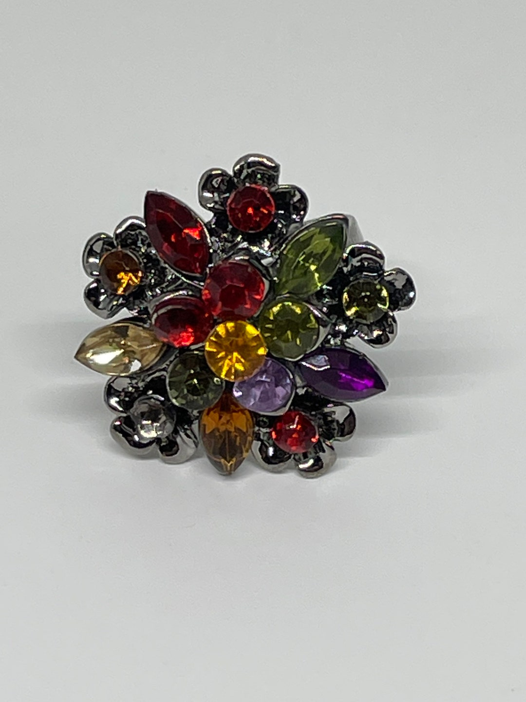 Beautiful Vintage Rhinestone Ring - Etsy