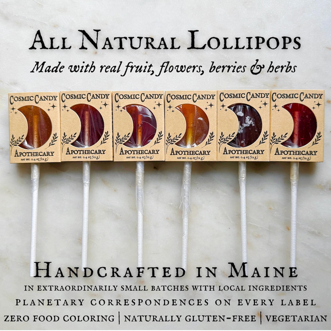 Botanical Celestial Lollipops: Herbal Candy, Maine Made, Natural Gift ...