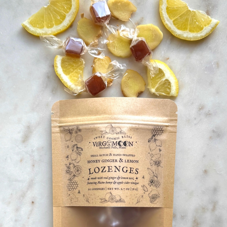 Bulk Honey Ginger Lemon Lozenges: Maine Made Herbal Wellness Candy - Etsy
