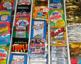 Huge Bulk Lot of 100 Unopened Old Vintage MLB Baseball Sports Trading ...
