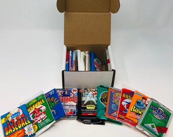 Huge Lot Of 100 Unopened Old Vintage Baseball Cards In Wax Cello Rack