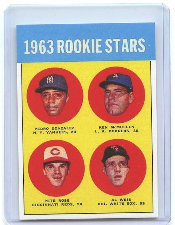 Mint Condition 1963 #537 Pete Rose Rookie Reprint Cincinnati Reds ...