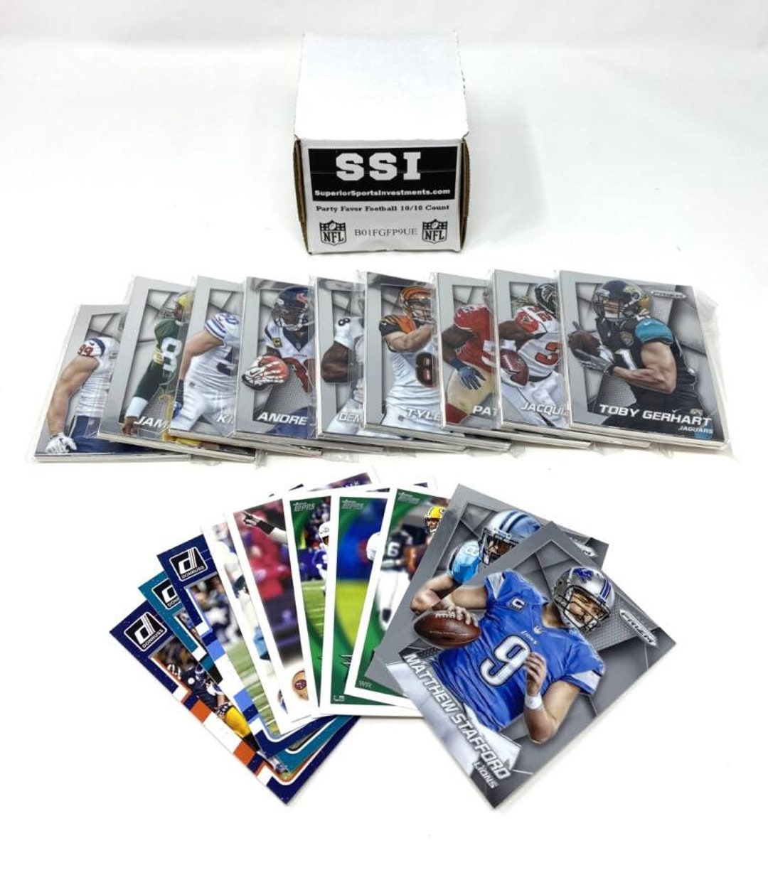 NFL Football Cards Party Favors, 10 Sets of 10 Football Cards in Gift ...
