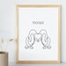 Boop! Kissing Penguins Line Art Poster Print- Minimalist Drawing Wall ...