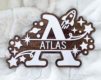 Name Sign Rocket Kids Room Sign Space Bedroom Nursery Decor - Etsy