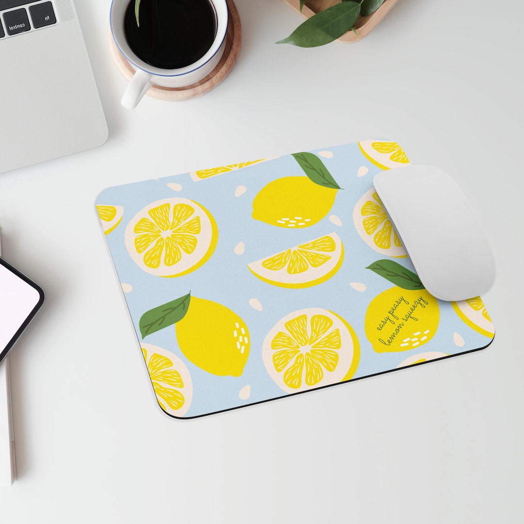Lemon Mouse Pad Easy Peasy Lemon Squeezy Light Blue - Etsy