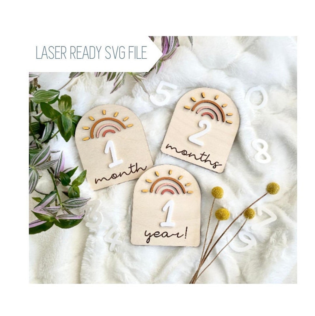 SVG - Boho Sun Baby Monthly Milestone Markers With Interchangeable ...