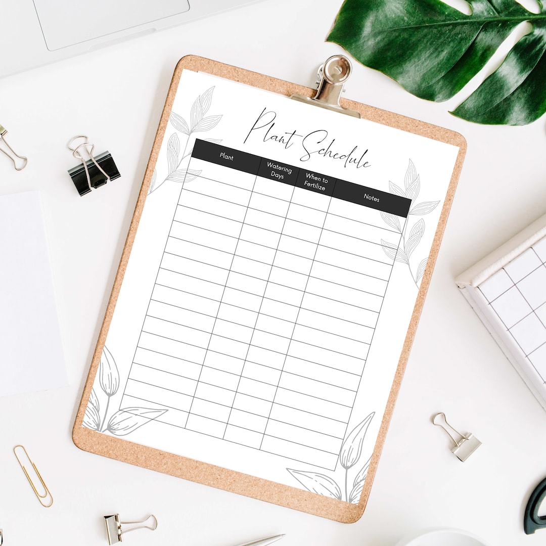 Plant Schedule Tracker - Instant Download - Simple Cheat Sheet - Etsy