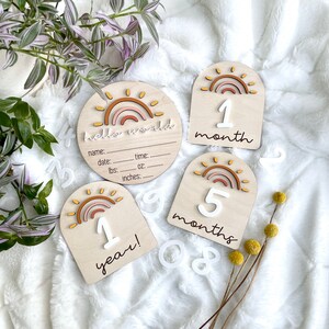 SVG - Boho Sun Baby Monthly Milestone Markers With Interchangeable ...