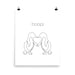 Boop! Kissing Penguins Line Art Poster Print- Minimalist Drawing Wall ...