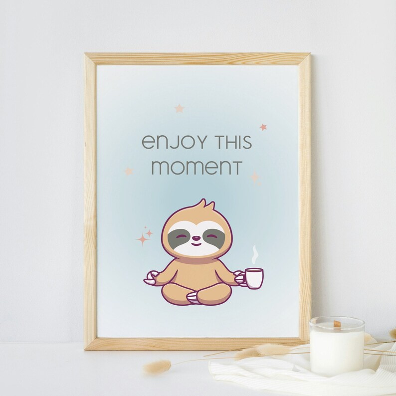 Enjoy This Moment - Cute Sloth - Printable - Instant Download - Etsy