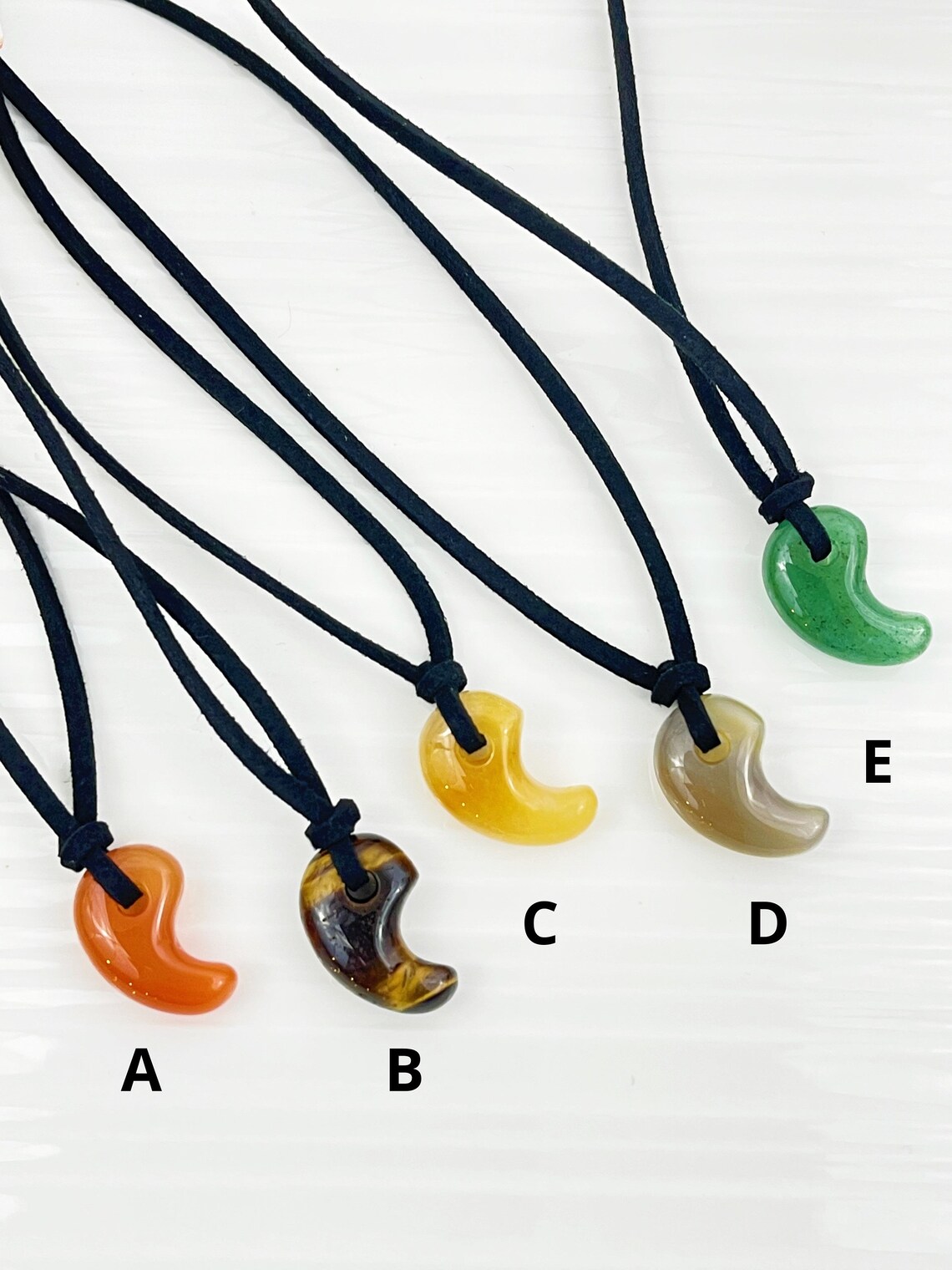 Magatama Stone Pendant, Crystal Gemstone Necklace,yellow Jade,red Agate ...
