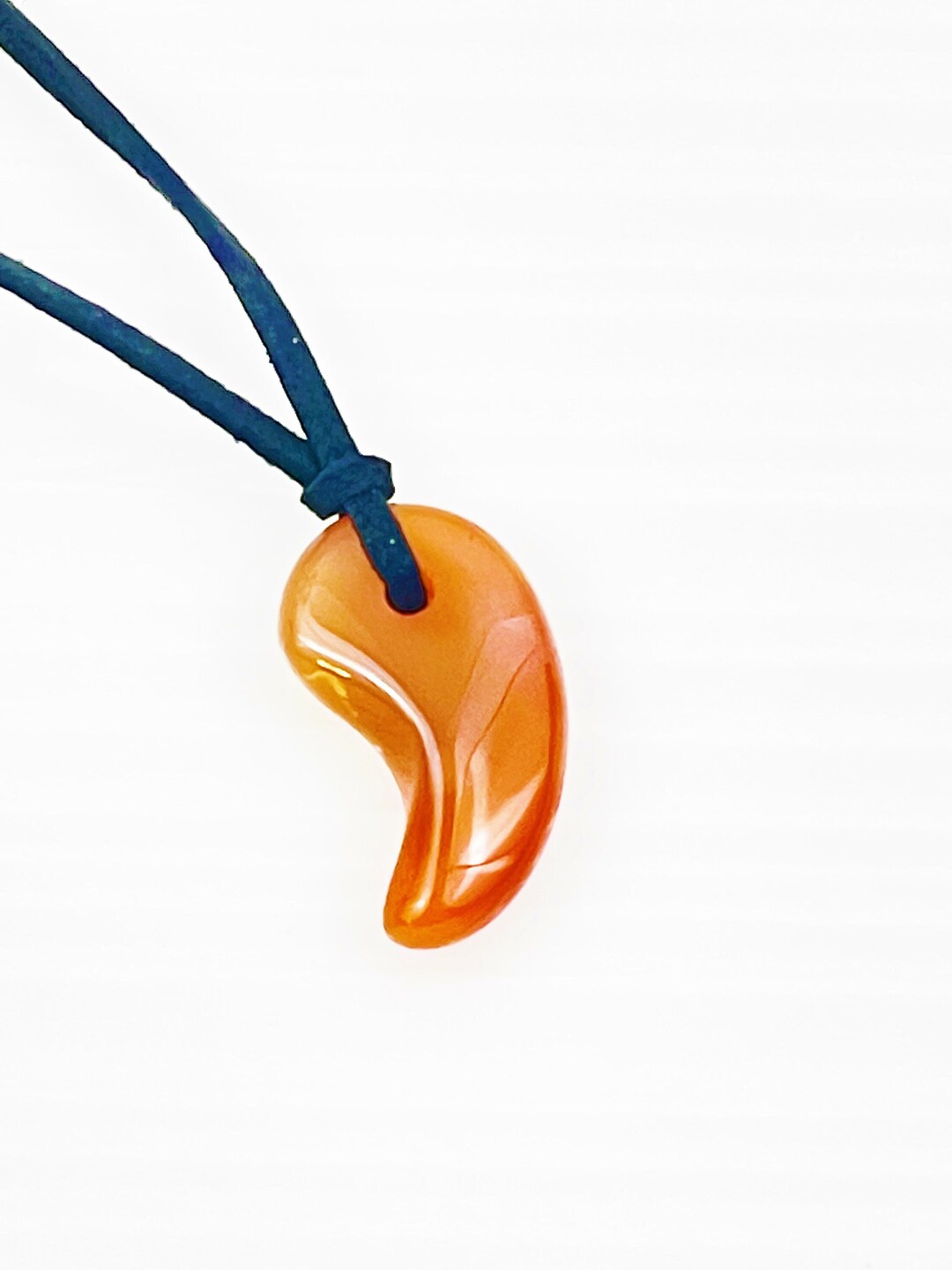 Magatama Stone Pendant, Crystal Gemstone Necklace, Natural Red Onyx ...