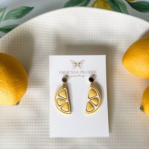 Polymer Clay Earrings | Clay Earrings | Lemon Earrings | Spring ...