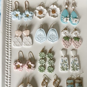 Polymer Clay Earrings | Clay Earrings | Floral Earrings | Spring ...