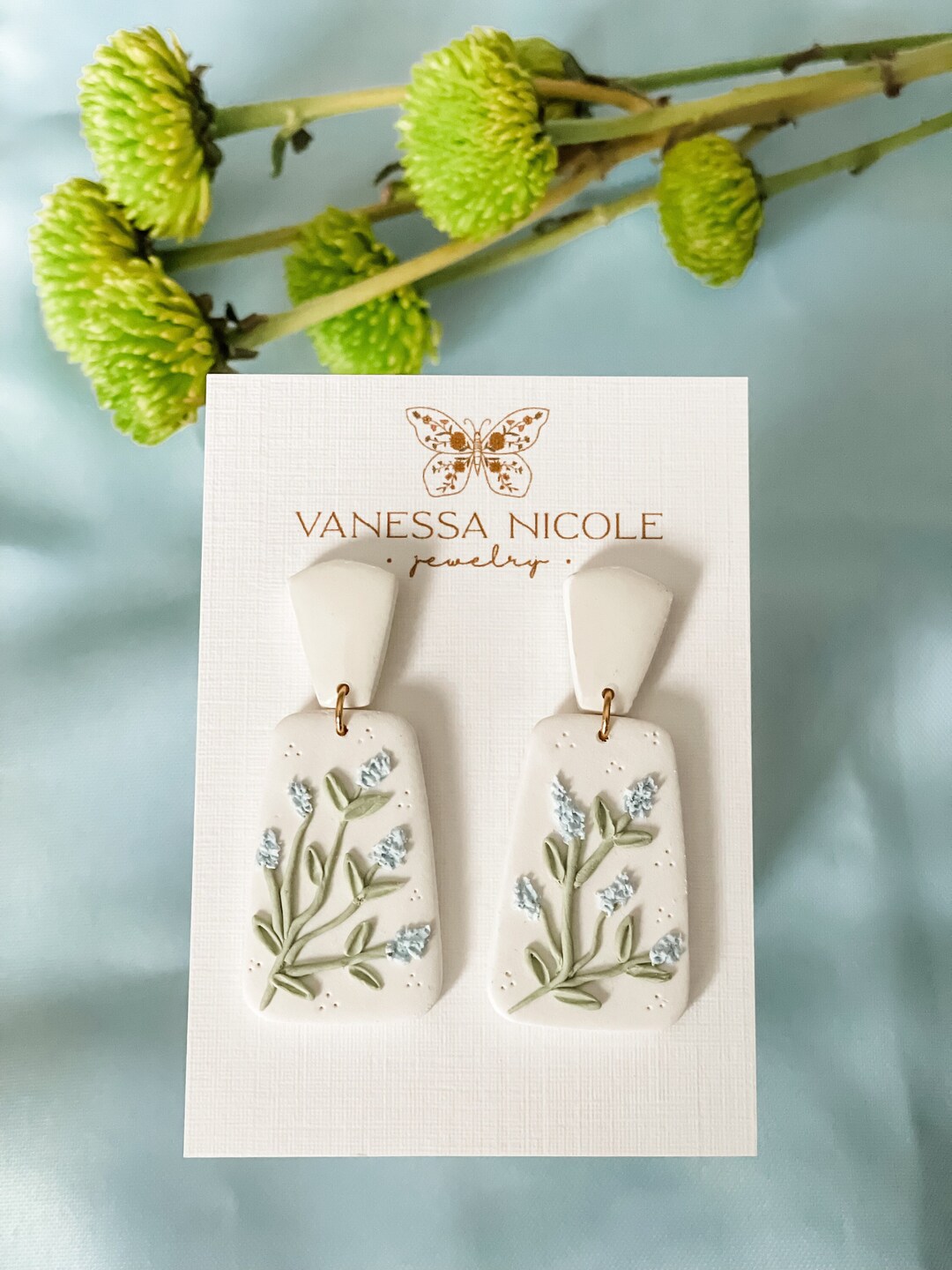 Polymer Clay Earrings | Clay Earrings | Floral Earrings | Spring ...