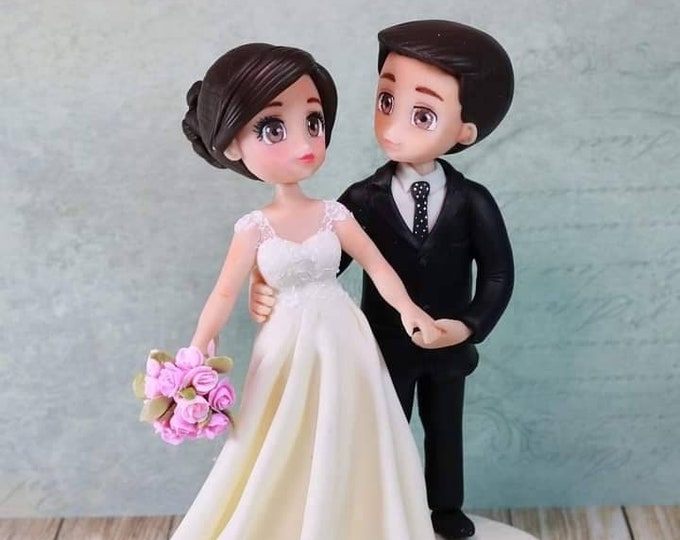Wedding Cake Topper Bride and Groom Personalized Cake Topper - Etsy
