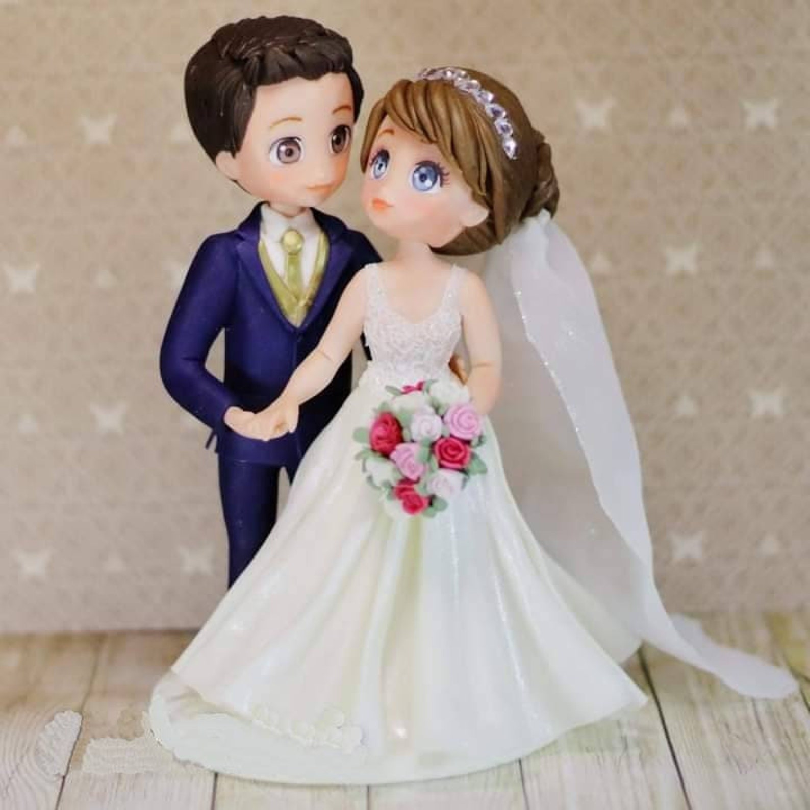 Bride and Groom Cake Topper Figurine Cake Topper for Wedding - Etsy