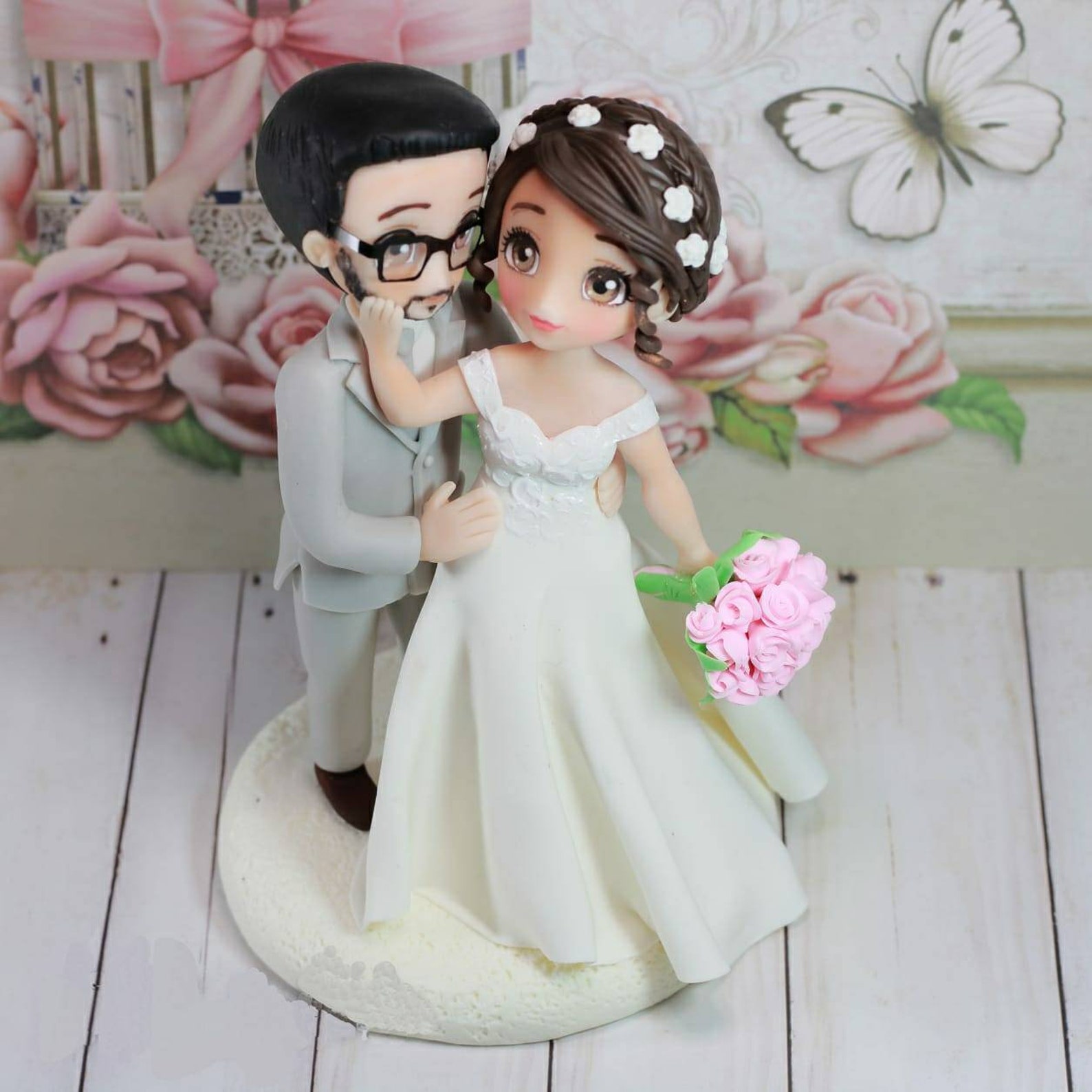 Wedding Cake Topper Bride and Groom Personalized Cake Topper - Etsy