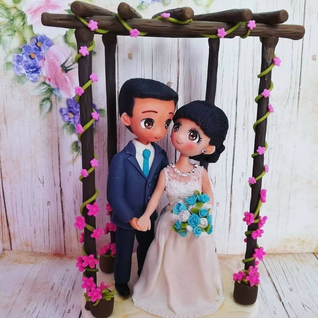 Wedding Cake Topper, Custom Wedding Cake Topper, Personalized Bride and ...