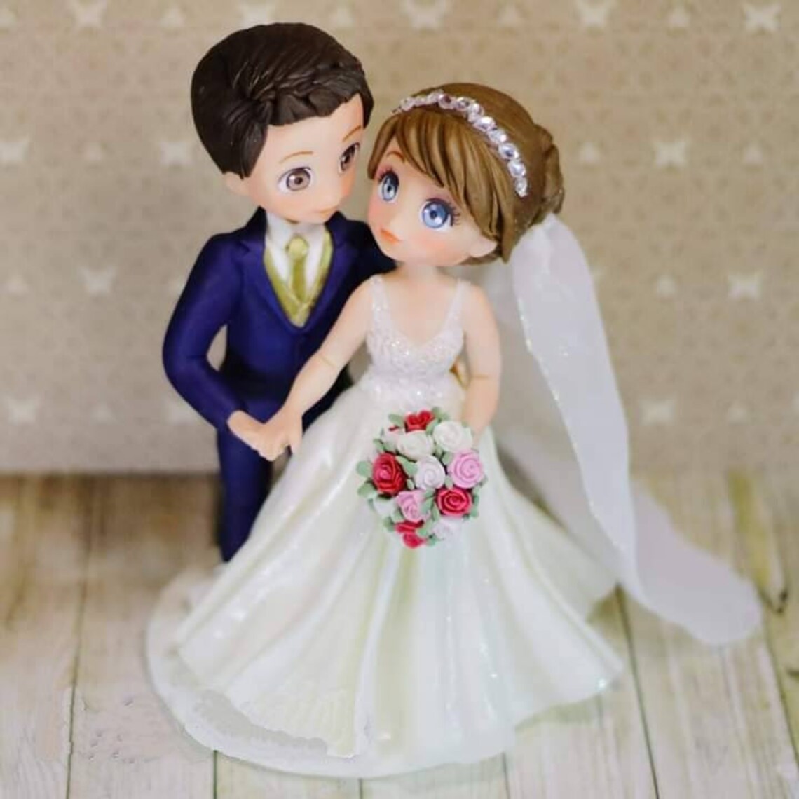 Bride and Groom Cake Topper Figurine Cake Topper for Wedding - Etsy
