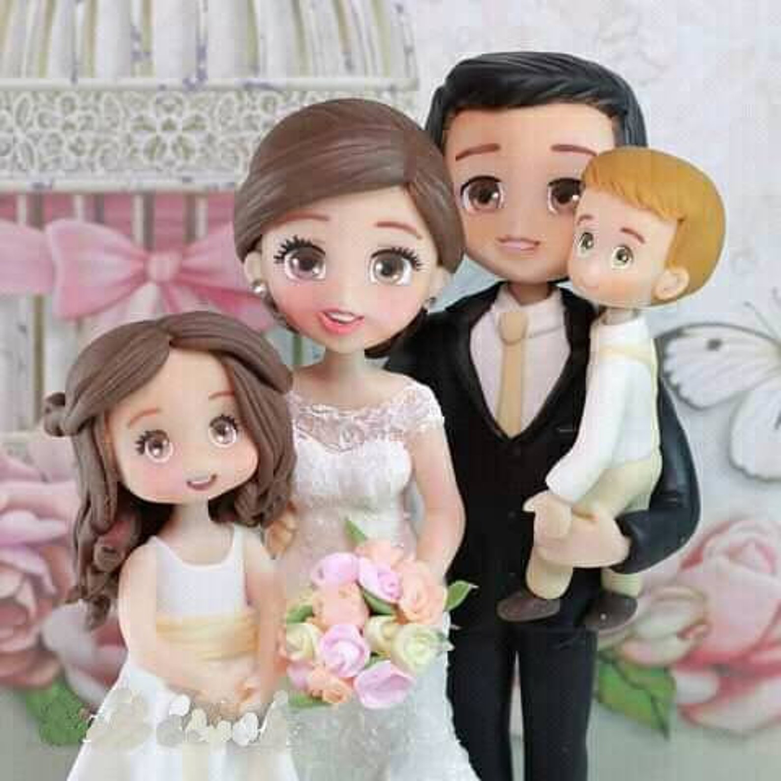 Family Wedding Cake Topper Wedding Cake Topper Bride and - Etsy