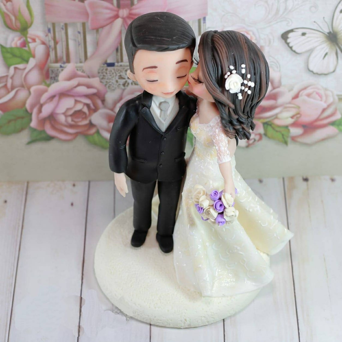 Bride and Groom Wedding Cake Topper Custom Wedding Cake | Etsy