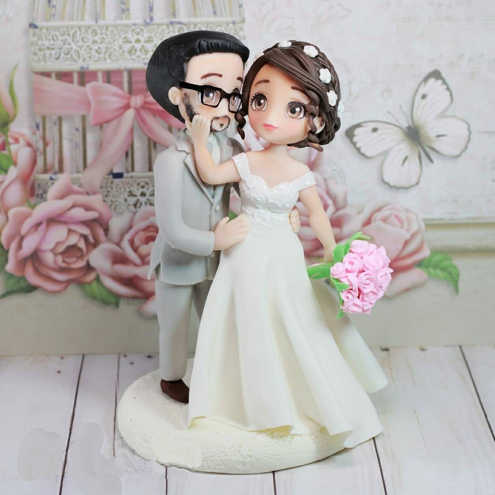Bride and Groom Cake Topper for Wedding Customized Wedding - Etsy