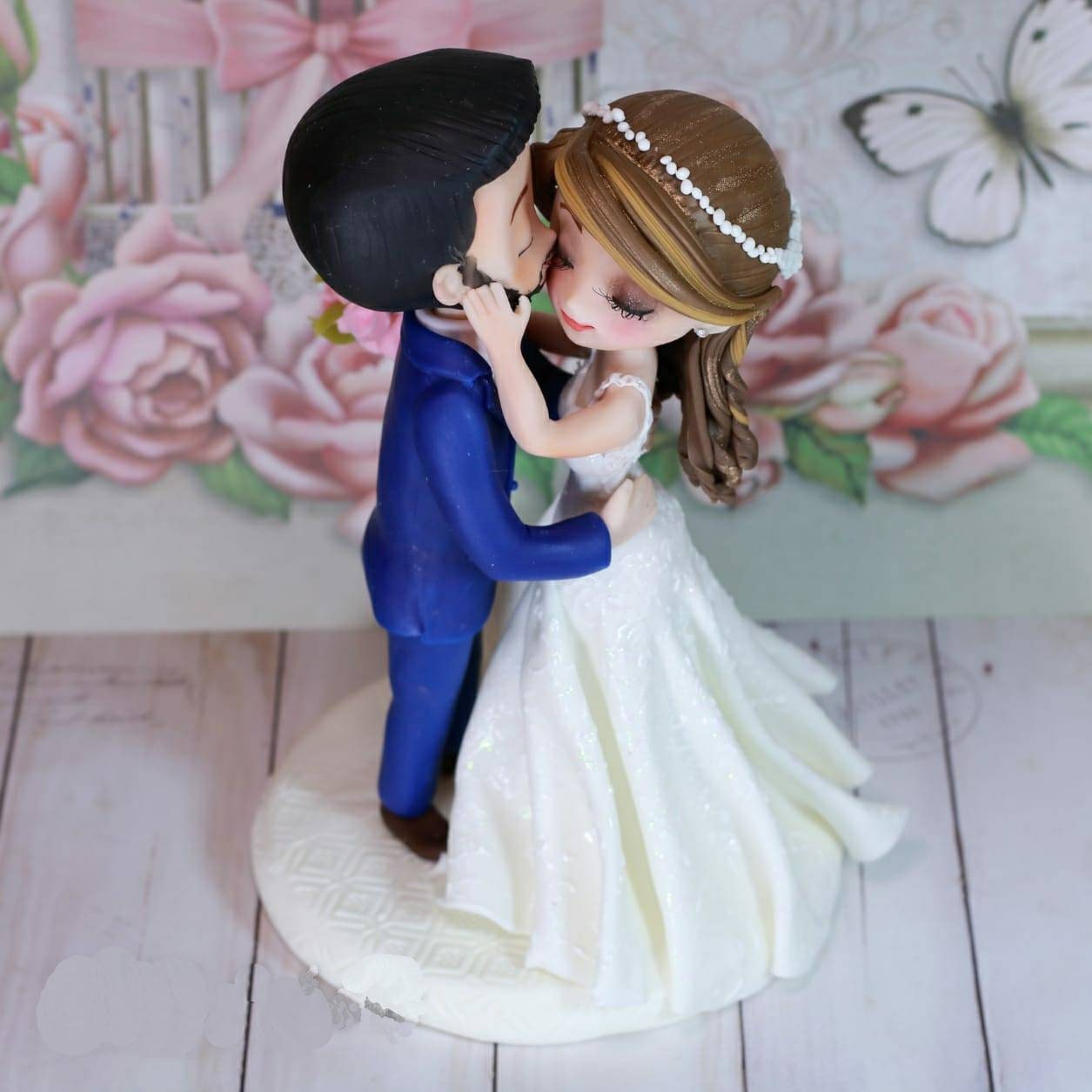 Kiss Wedding Cake Topper Romantic Cake Topper Custom Cake - Etsy