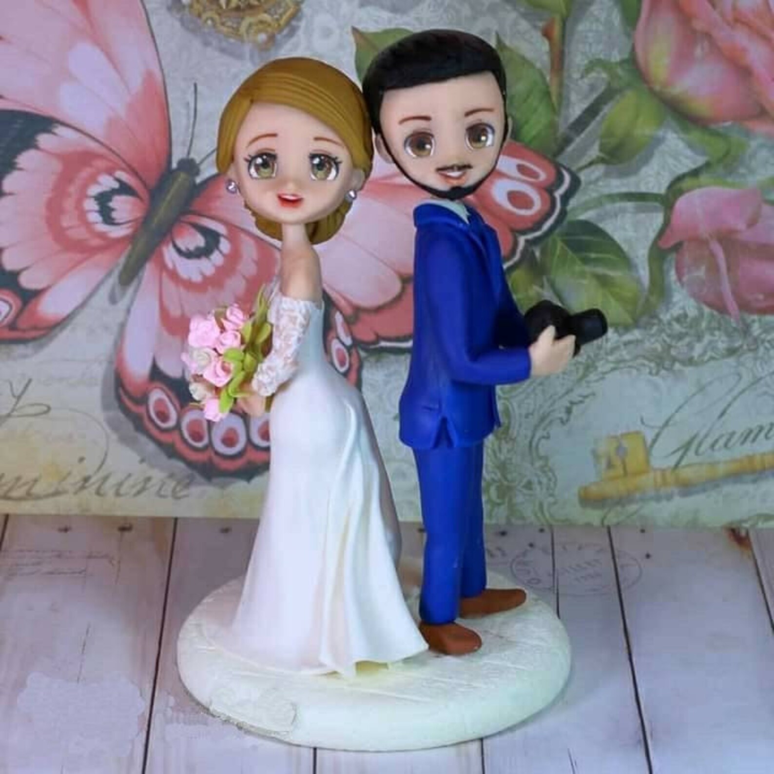 Photographer Wedding Cake Topper Cake Topper Bride and Groom - Etsy