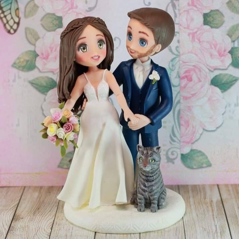 Wedding Cake Topper Bride and Groom Personalized Cake Topper - Etsy
