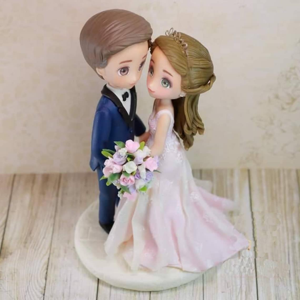 Wedding Cake Topper Bride and Groom Personalized Wedding Cake | Etsy