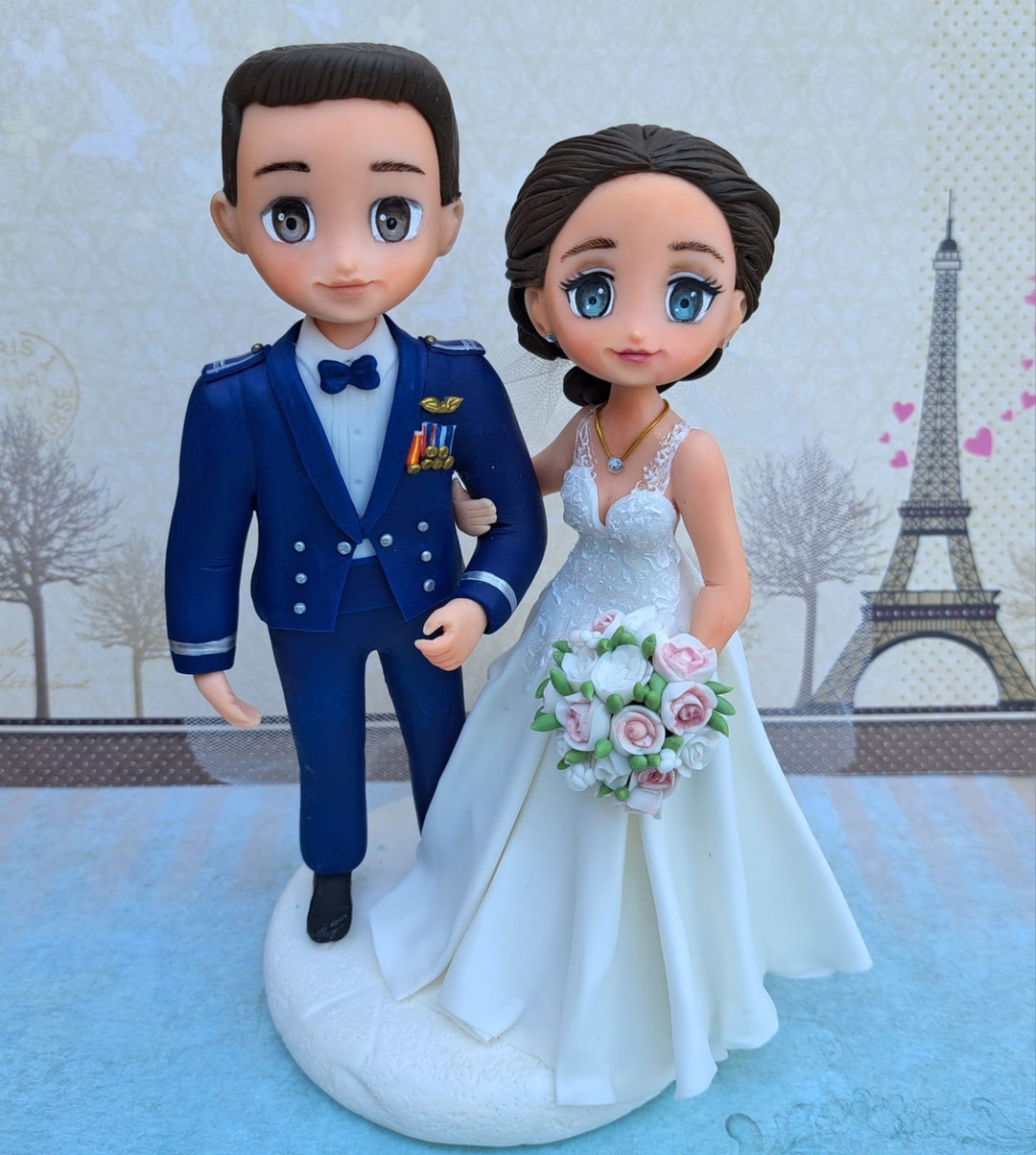 Air Force Wedding Cake Topper, US Army Bride and Groom Cake Topper, US ...