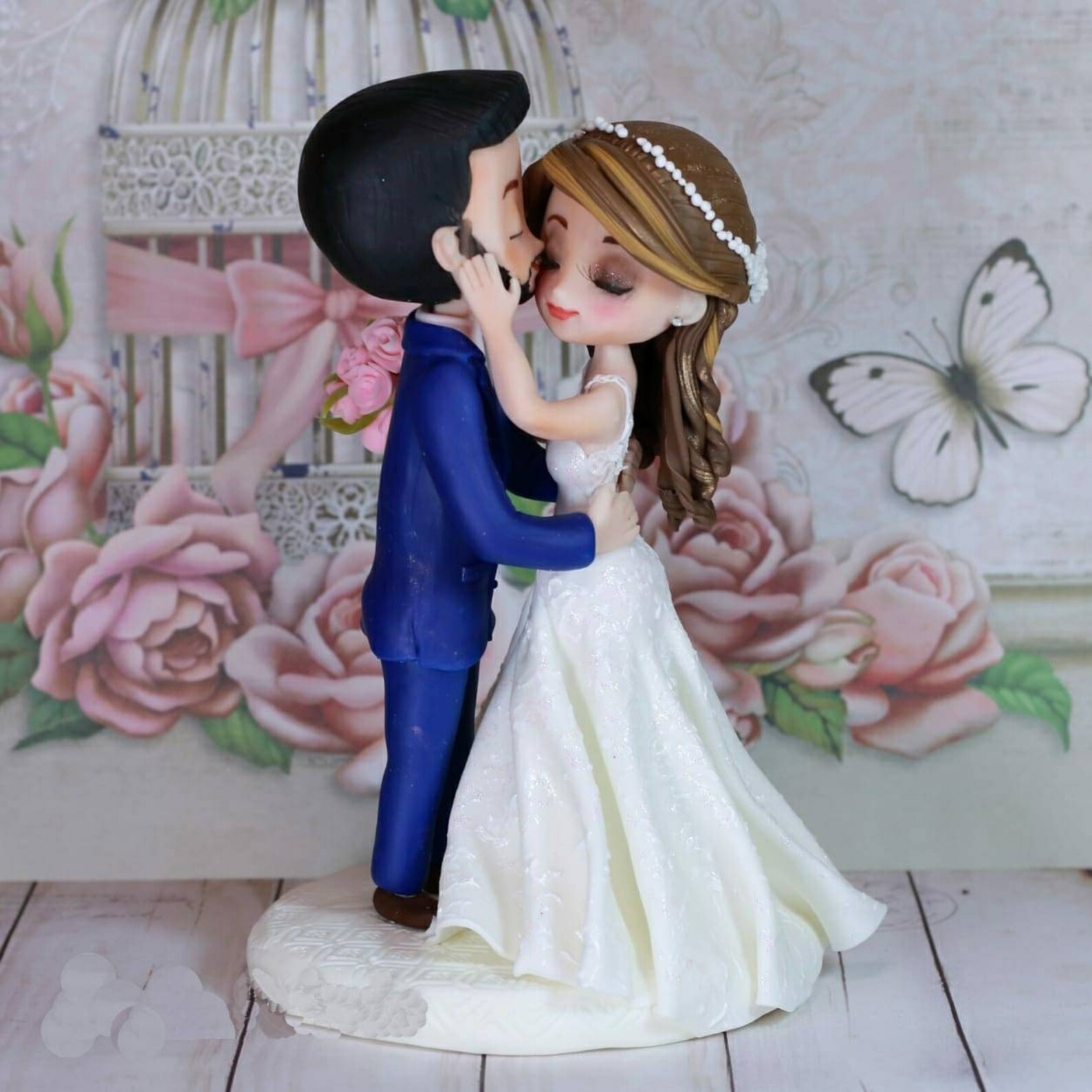 Kiss Wedding Cake Topper Romantic Cake Topper Custom Cake - Etsy