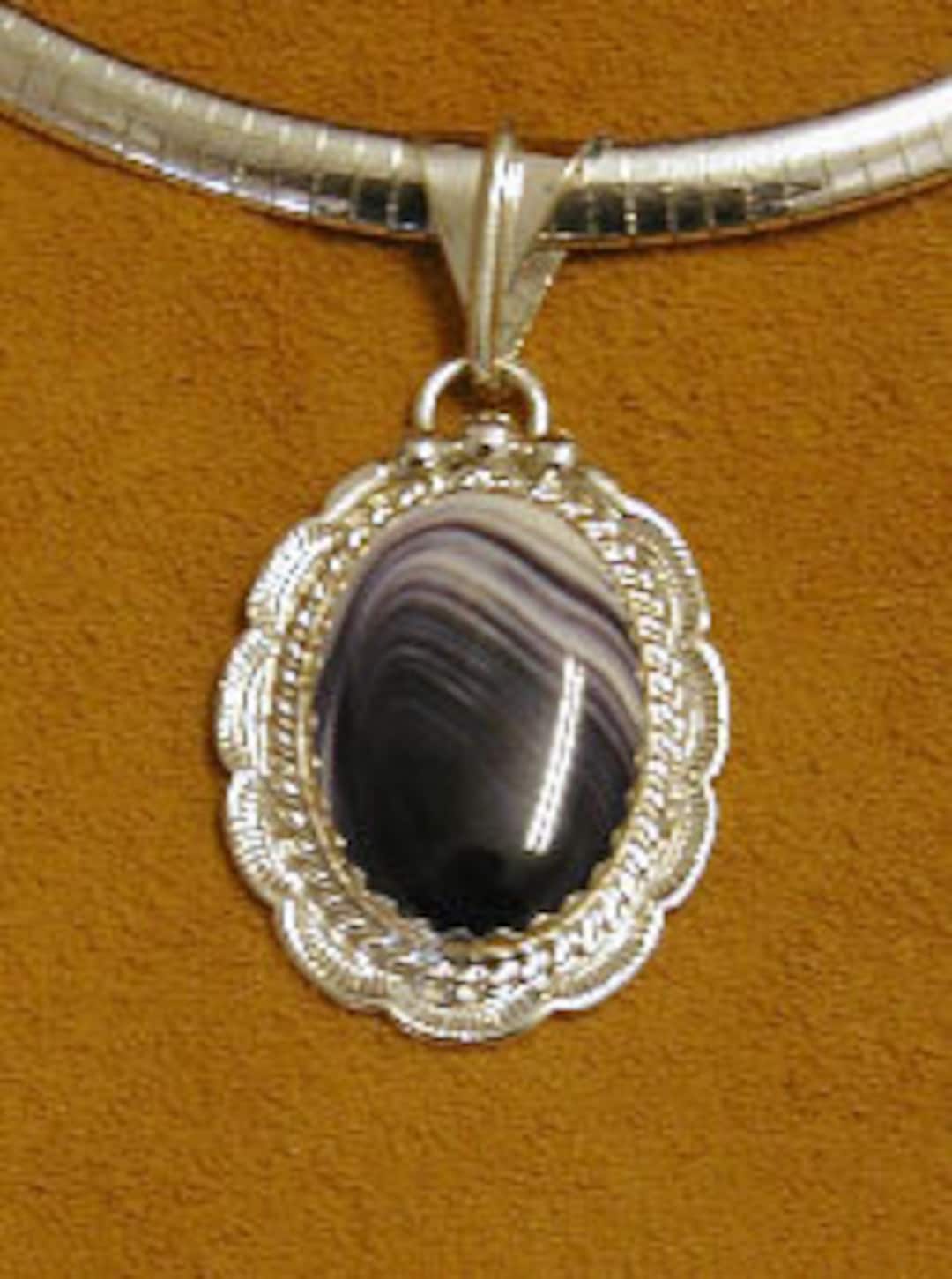 Quahog Shell wampum and Sterling Silver Wide Bail Pendant, Handmade by ...