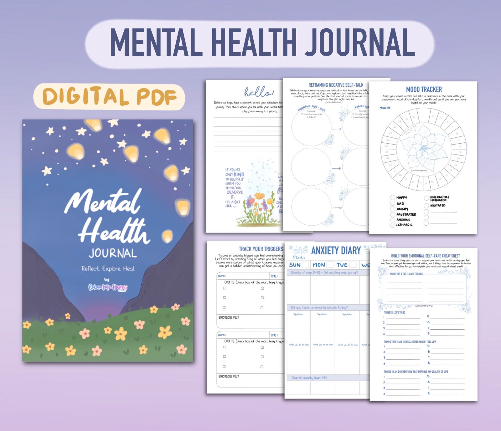 Mental Health Journal and Workbook Self Help Worksheets Self | Etsy Mental Health Journal and Workbook Self Help Worksheets Self | Etsy