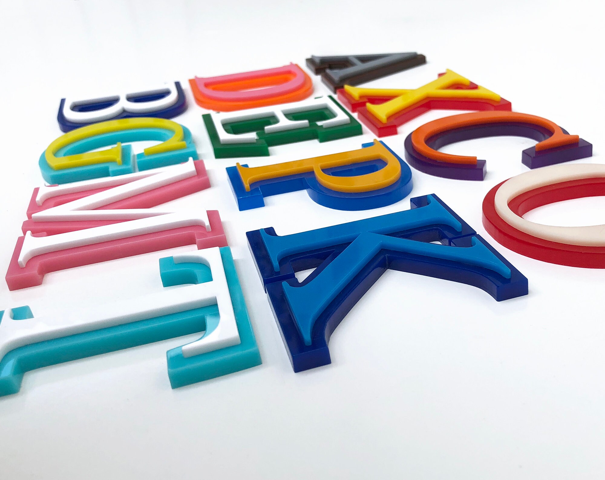 DOUBLE LAYER English Laser Cut Letters and Numbers Custom - Etsy Hong Kong