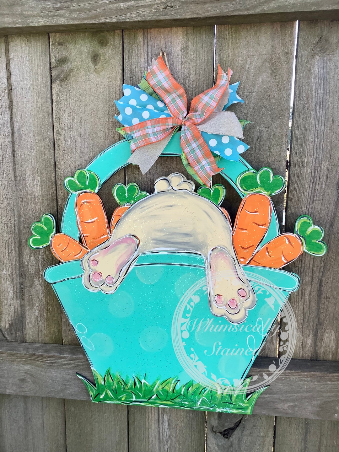 Easter Door Hanger- Bunny Door Hanger- Spring Door Hanger- Personalized ...