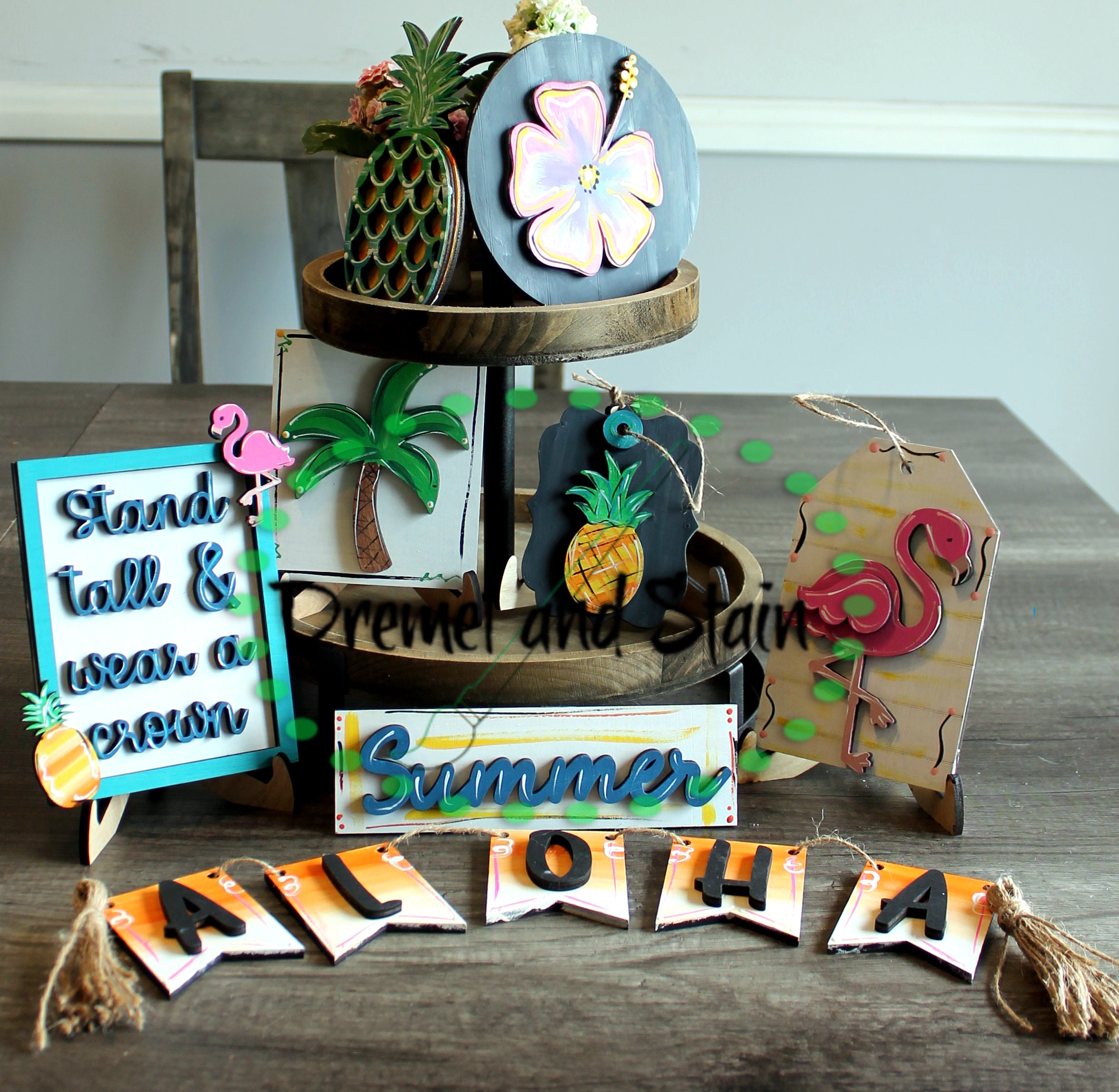 Summer Tiered Tray Set/summer Tiered Tray Decor/tiered Tray - Etsy