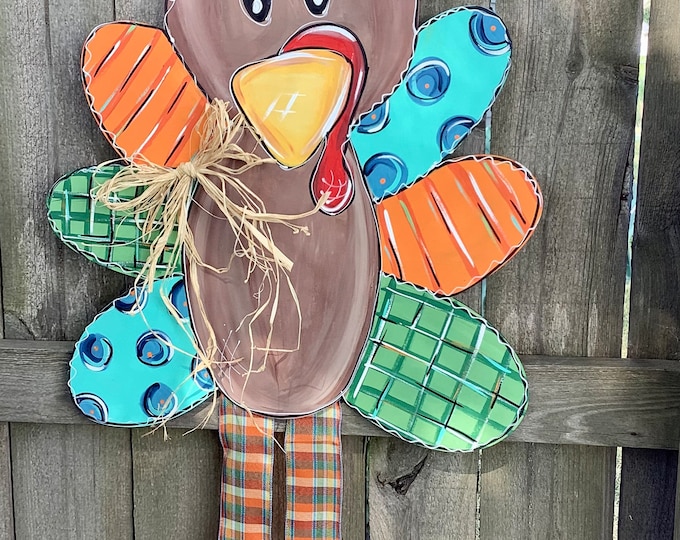 Turkey Burlap Door Hanger - Etsy