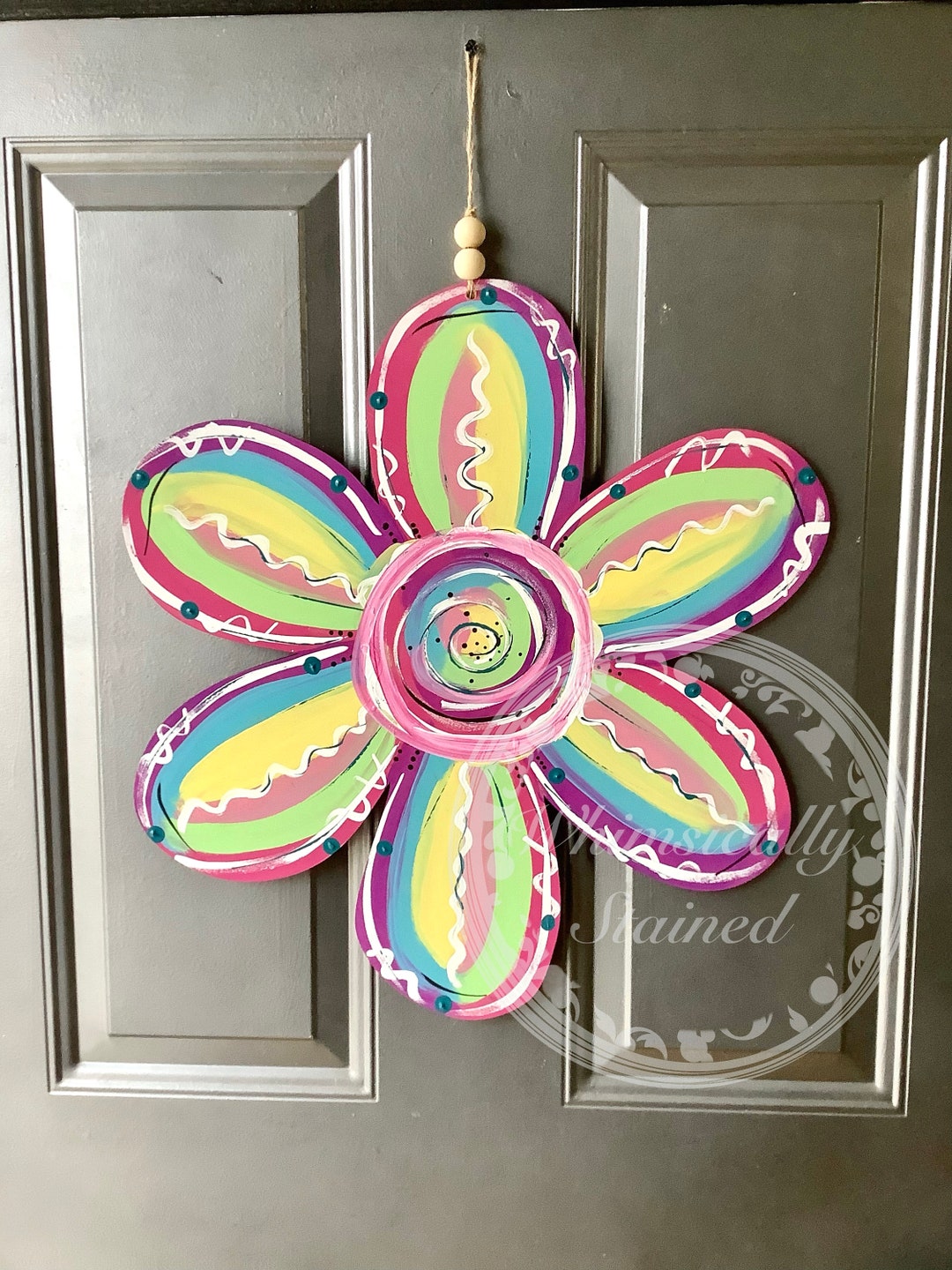 Flower Door Hanger | Spring Door Hanger | Summer Door Hanger | Colorful ...