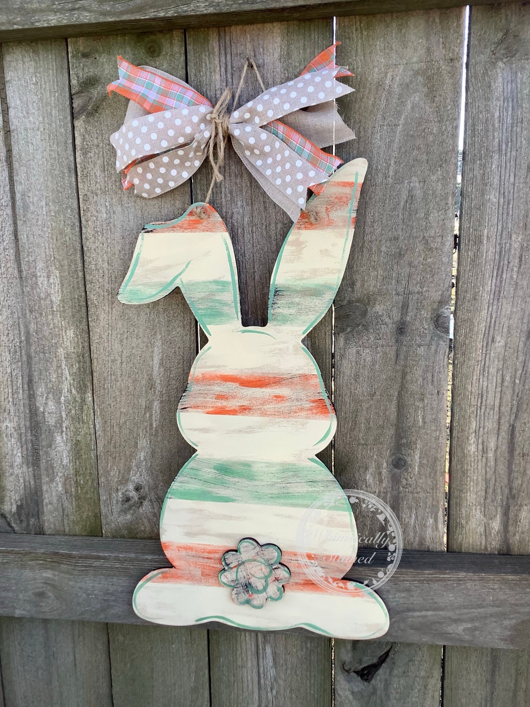 Easter Door Hanger- Bunny Door Hanger- Spring Door Hanger- Personalized ...