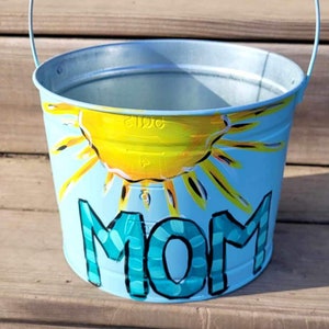 Personalized Mother’s Day Hand Painted Bucket | Mother’s Day Planter - Etsy