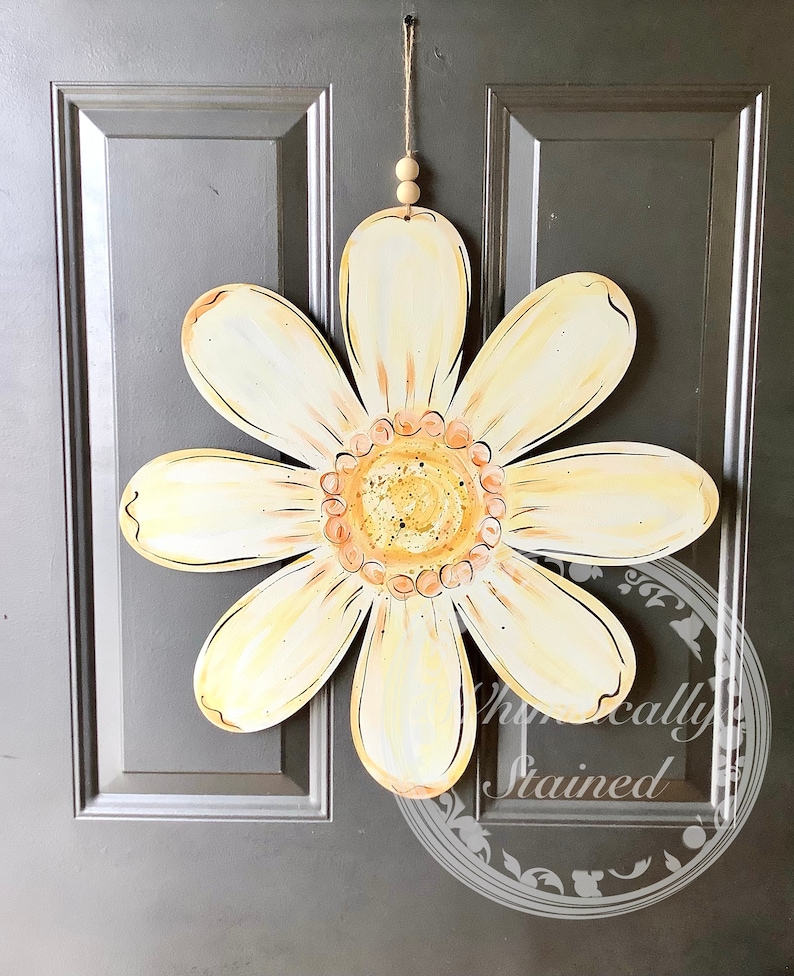 Whimsical Hand-painted Sunflower Door Hanger, Wooden Spring Decor - Etsy