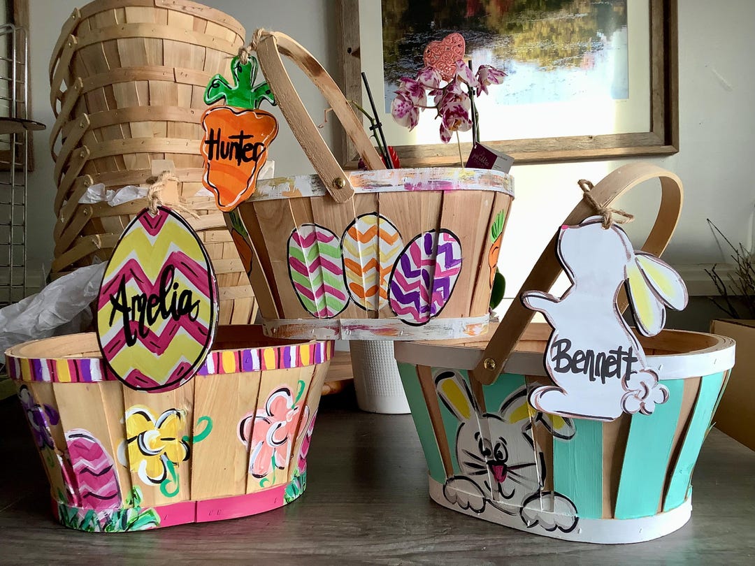 Personalized Easter Basket | Easter Pail | Easter Egg Basket | Easter Gift | Easter Bunny ...