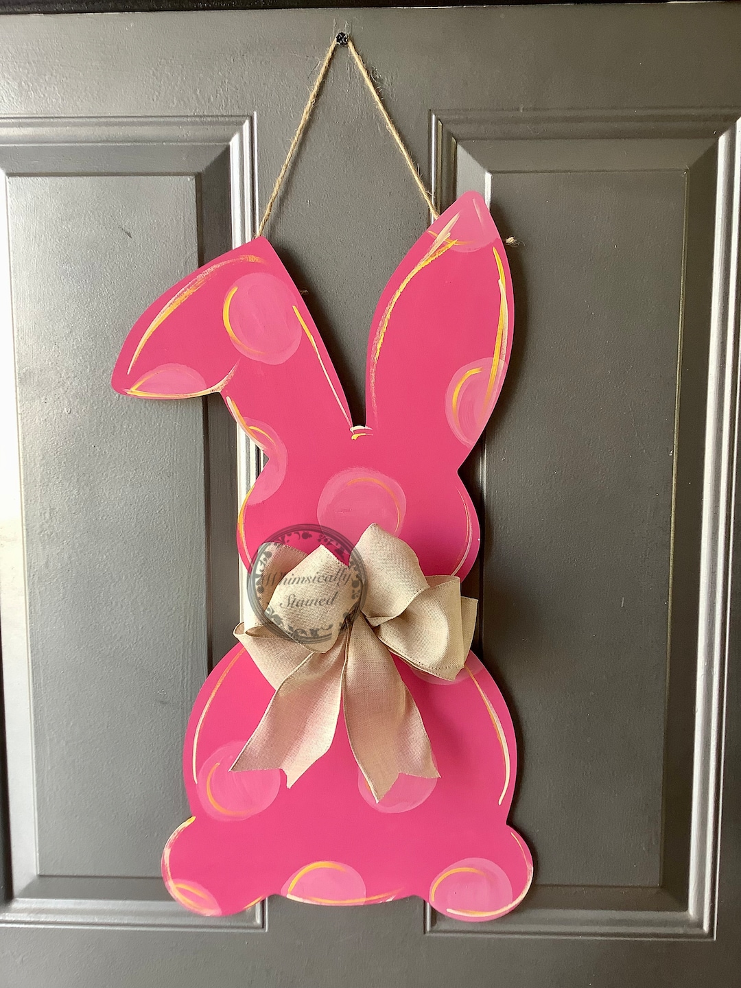 Easter Door Hanger- Bunny Door Hanger- Spring Door Hanger- Personalized ...