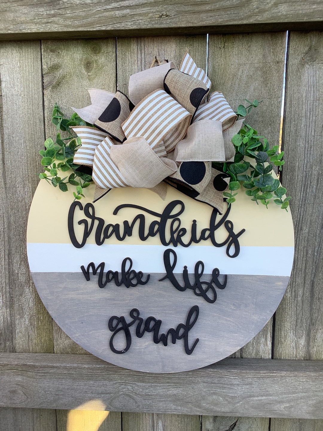 Everyday Door Hanger | Round With Greenery | Summer Door Hanger | Fall ...