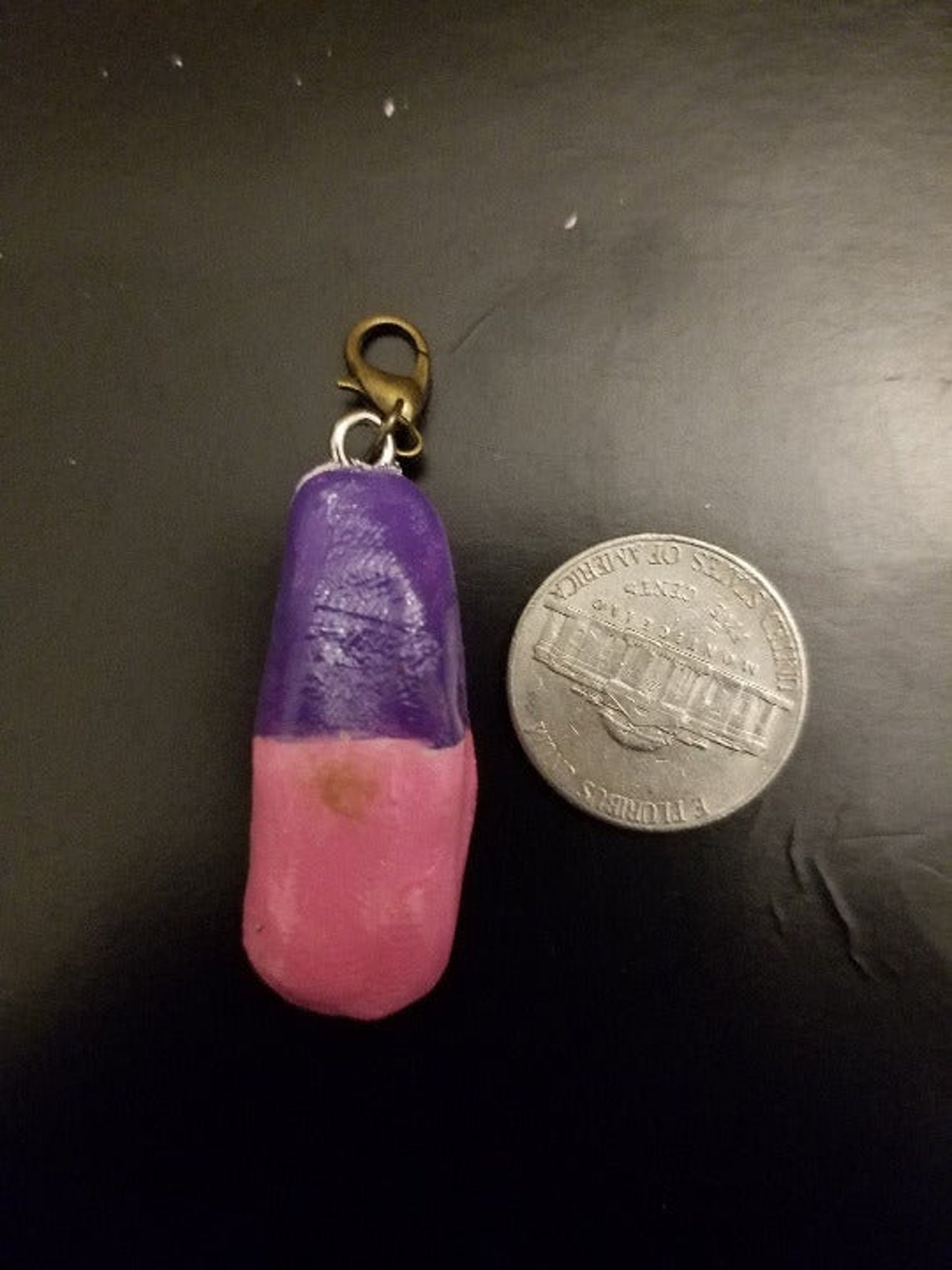 Set of 3 Two Tone Pill Capsule Charms - Etsy