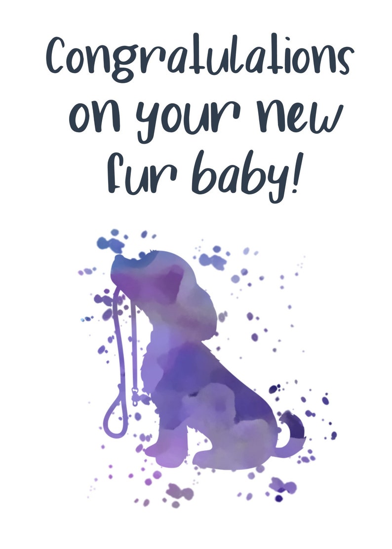 Cute New Puppy Card Cute New Dog Card Congratulations on | Etsy