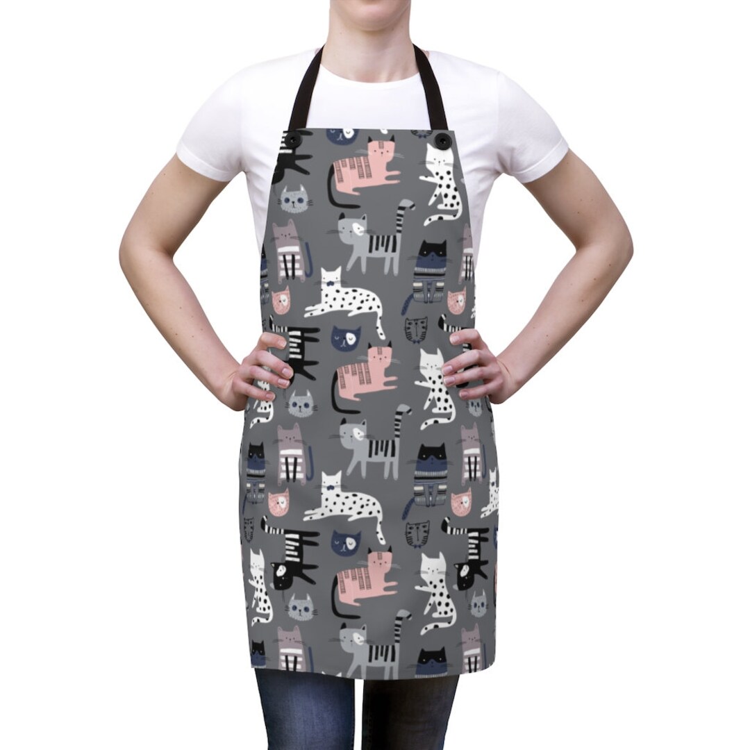 Cat Baking Apron, Baking Apron, Kitchen Apron, Chef Apron, Cooking Gift ...